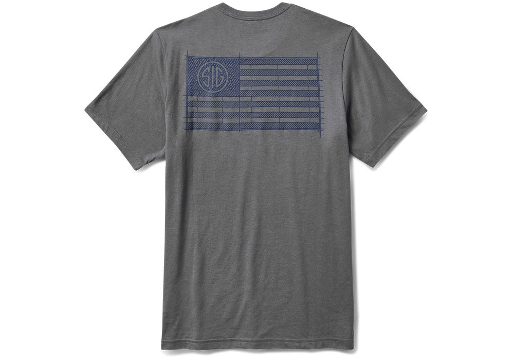 5.11 SIG SAUER SCHEMATIC FLAG - MEN'S GRAY T-SHIRT