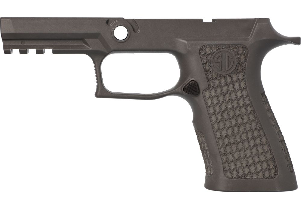 P320 TXG XCARRY 9MM/40/.357 LASER ENGRAVED GRIP MODULE - GRAY, MEDIUM GRIP