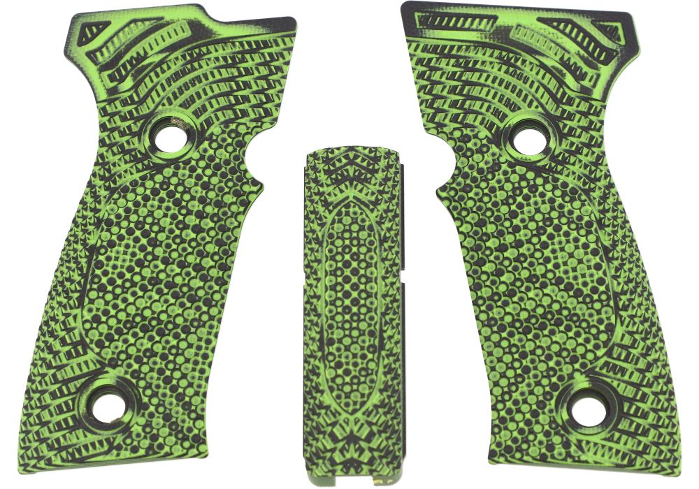 P320 AXG LOK GRIP PANEL SET, VELOCE STANDARD, GREEN BLACK