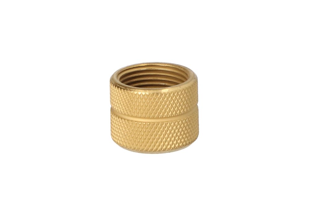 BARREL THREAD PROTECTOR/CAP - 9MM 1/2X28 HIGH POLISH GOLD TiN