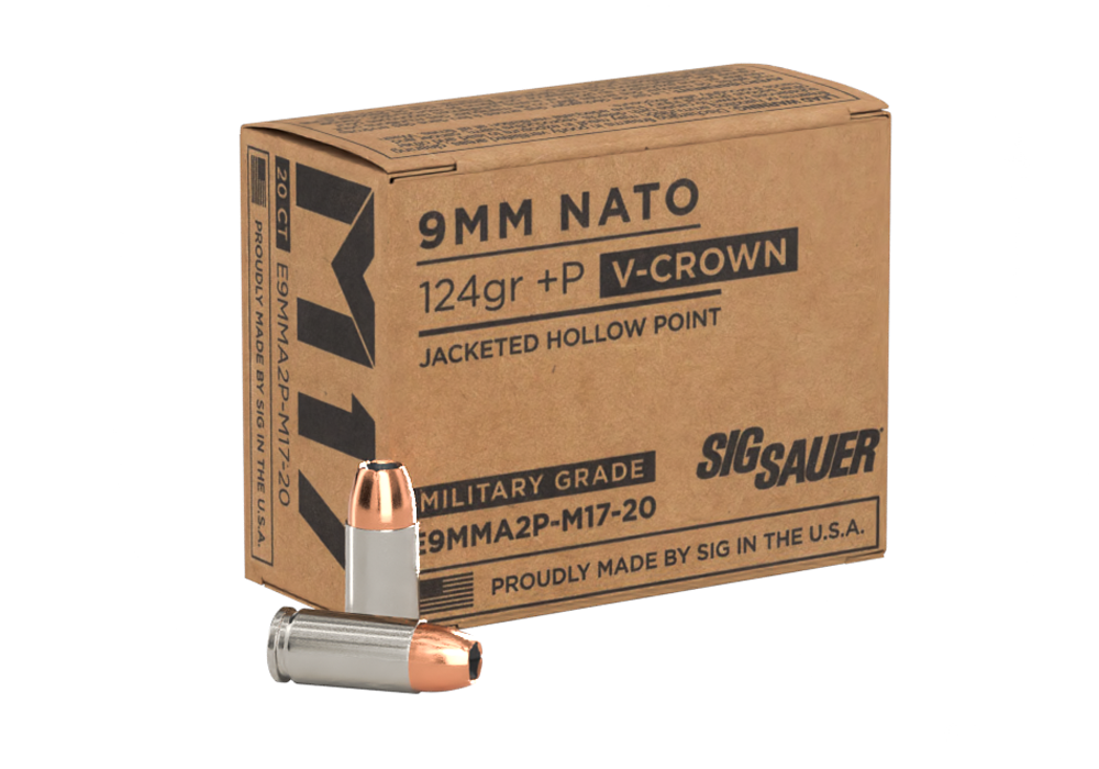 9MM +P, 124GR, ELITE V-CROWN M17, JHP, BOX/20