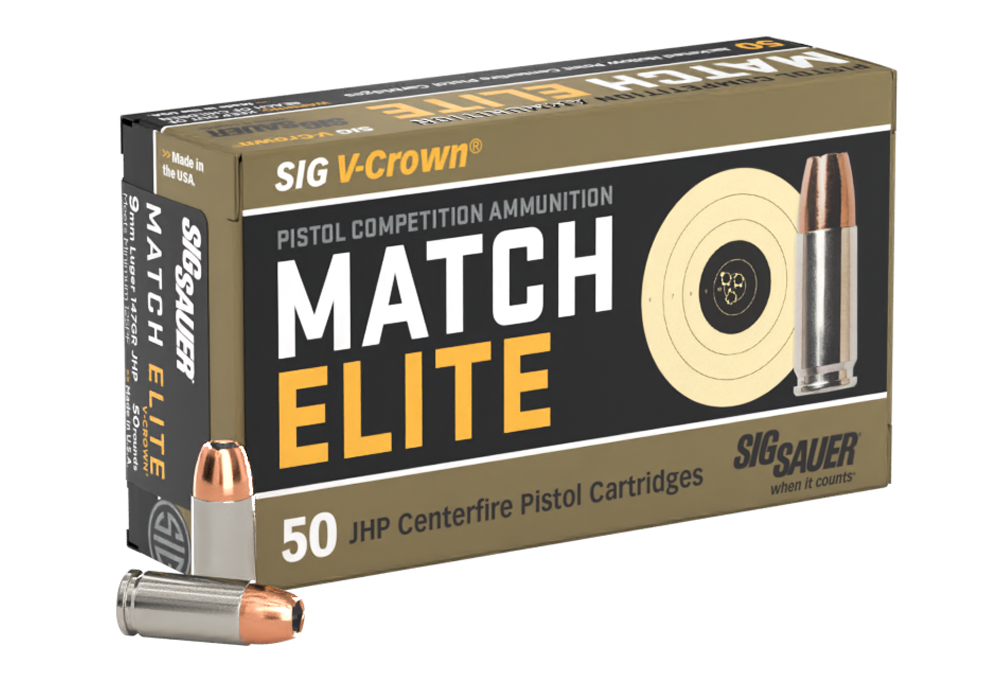 SIG SAUER Premium 9mm Competition Ammo - 147GR, Match Elite JHP