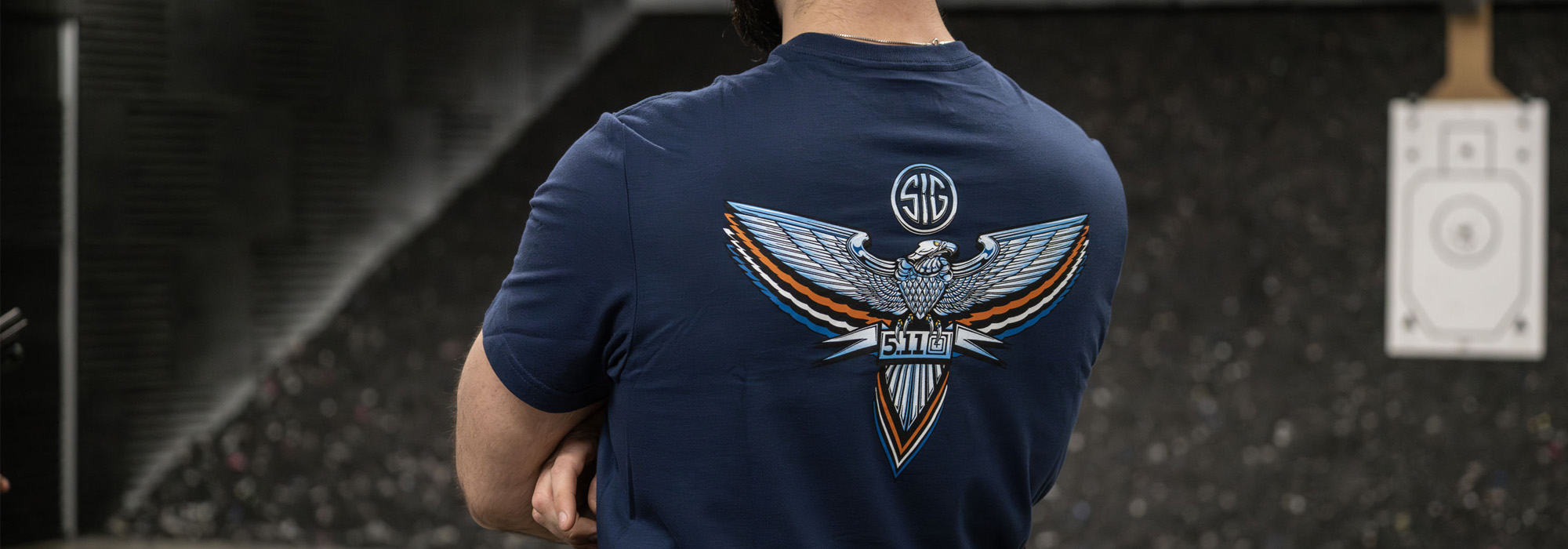 5.11 SIG SAUER CHROME EAGLE - MEN'S NAVY T-SHIRT