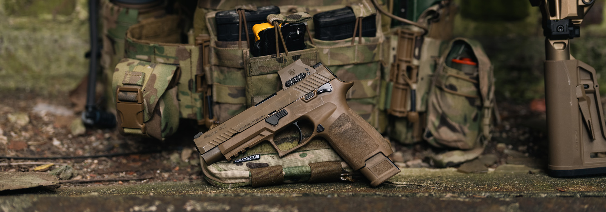 P320-M17 9MM 4.7" SLIDE ASSEMBLY, ROMEO-M17, COYOTE