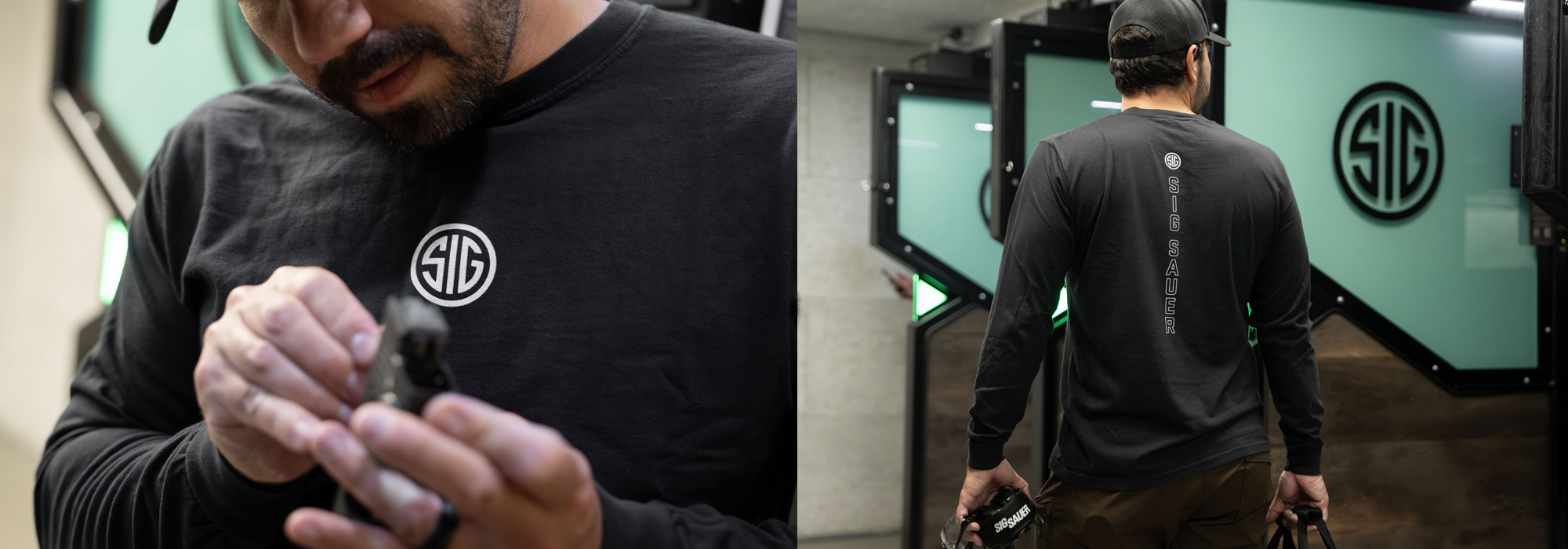 SIG SAUER VERTICAL LOGO LONG SLEEVE T-SHIRT - BLACK